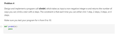 Solved Design And Implement A Program Call Climb4 Which
