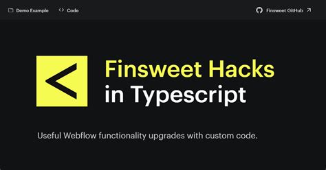 Finsweet Hacks In Typescript