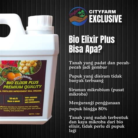 Pupuk Cair Bio Elixir Plus Premium Untuk Tanah Daun Buah 1000 Ml