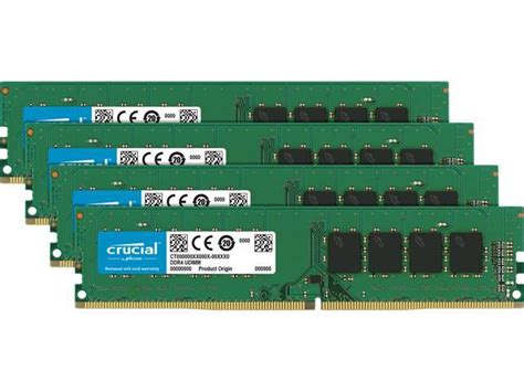 Crucial 64gb 4 X 16gb Ddr4 2666mhz Dram Desktop Memory Cl19 1 2v Dr Dimm 288 Pin