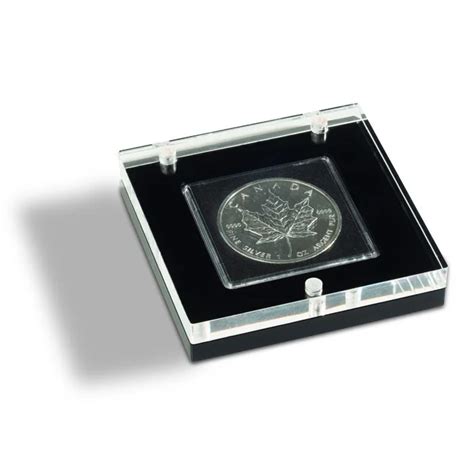Black And Clear Plexiglass Coin Box Deluxe Acrylic Coin Display Frame