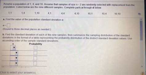 Solved Assume A Population Of 1 4 And 10 Assume That
