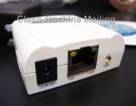 Parallel Port Fast Ethernet Print Server Adapter Clean Machine Mailing Direct Mail Equipment Parts