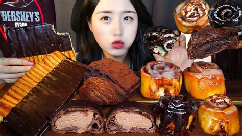 쫀득 달콤 리얼 사운드🍫 아우어 베이커리 And 시나본 머핀 먹방 Asmr 디저트ㅣ더티 초콜릿 빵 쿠키슈ㅣdessert Chocolate Bread Mukbang Youtube