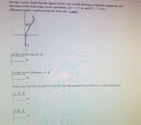 Solved For The Vectors Aand B In The Figure Below Use A Chegg