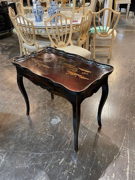 19th Century English Chinoiserie Lacquered Side Table For Sale At 1stdibs