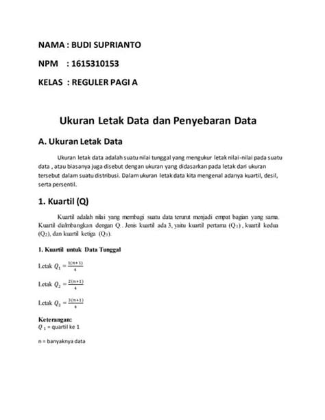 Ukuran Letak Data Kuartil Desil Persentil Pptx