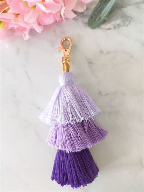 Tri Coloured Tassel Keychain Tassel Keychain Tassel Keyring Tri Color