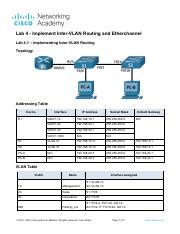 Lab Implement Inter VLAN Routing And Etherchannel Pdf Lab Implement Inter VLAN Routing