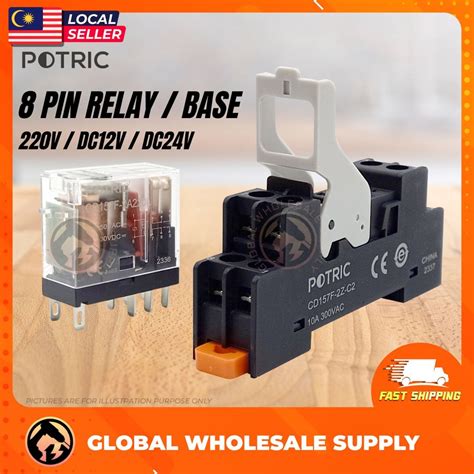 8pin Universal Relay Socket Relay Base Electronic Component Compatible