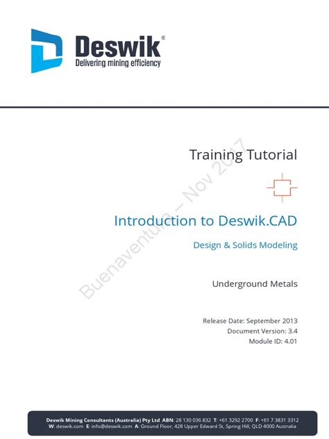 4 01 Intro To Deswik Cad Ug Metals Tutorial V3 4 Pdf Icon