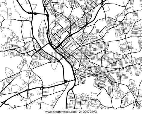 Vector City Map Springfield Massachusetts United Stock Vector Royalty Free 2490479693