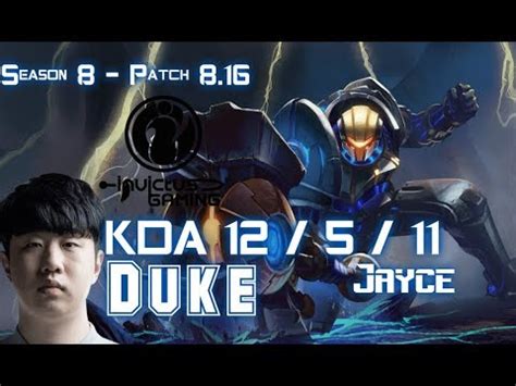 IG Duke JAYCE Vs RYZE Top Patch 8 16 KR Ranked YouTube
