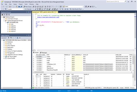 Management Studio Dark Theme Everyday Sql