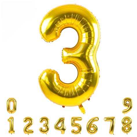 Buy Inch Gold Large Numbers Balloons Number Digit Helium Balloons Foil Mylar Big Number