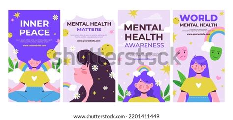 세계 정신 건강 이야기 배너 스톡 벡터로열티 프리 2201411449 Shutterstock