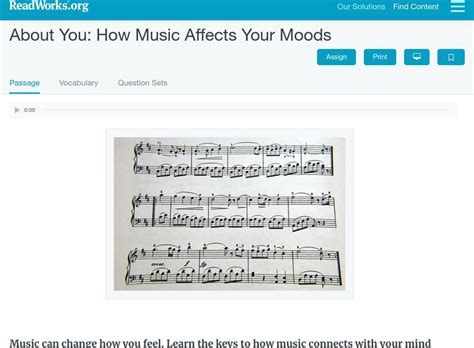 Read Works About You How Music Affects Your Mood Activity For 4th