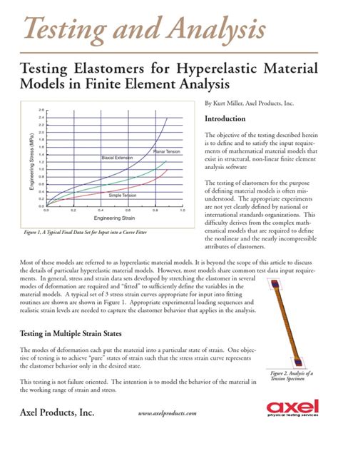 Testing Elastomers For Hyperelastic Material Models Pdf Deformation Engineering
