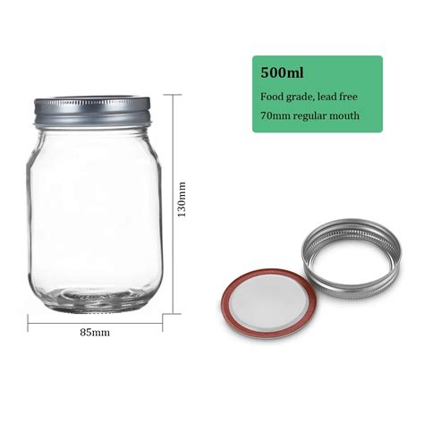 16oz Round Glass Mason Jar With Cocktail Shaker Lid High Quality Mason