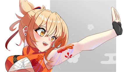 Genshin Impact Yoimiya Young Girl 旗袍宵宫 Pixiv