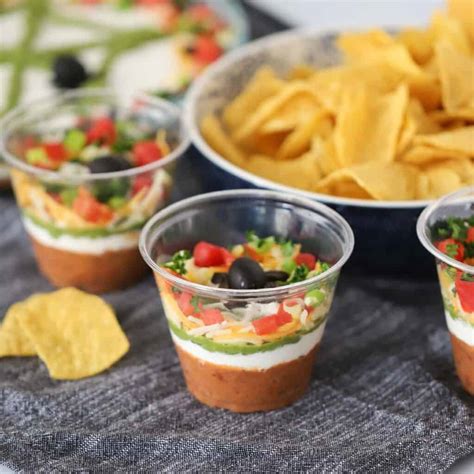 Individual 7 Layer Dip In Cups The Carefree Kitchen
