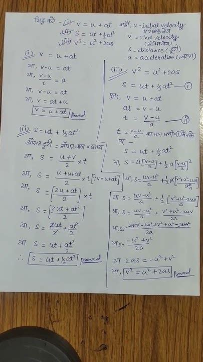 V U At S Ut 1 2at² V² U² 2as Viral Shorts ️ ️ Youtube