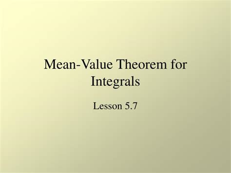 PPT Mean Value Theorem For Integrals PowerPoint Presentation Free Download ID