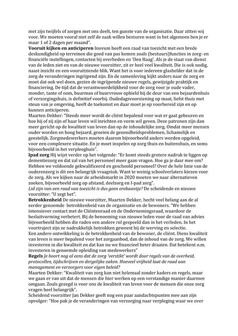 Nieuwe Voorzitter Raad Van Toezicht Pdf