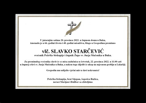 Preminuo svećenik Požeške biskupije Slavko Starčević IKA