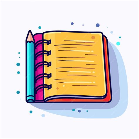 Un Dibujo De Un Cuaderno Con Un Lápiz Vector Premium