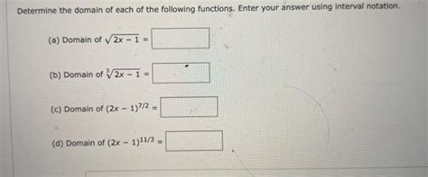 Solved Determine The Domain Of Each Of The Following Chegg