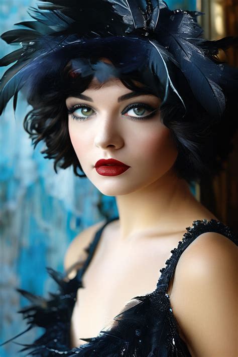 Paris 1920s Style A Cute French Mime Showgirl White Feathe By