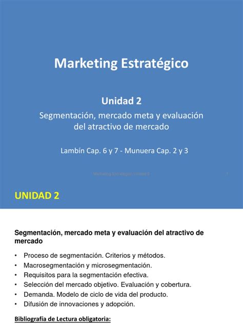 Mkt Estrategico Unidad 2 Pdf Marketing Producto Negocio