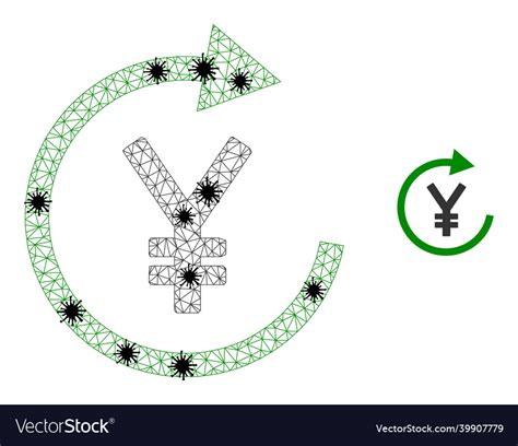 Triangulated Mesh Japanese Yen Repay Pictograms Vector Image