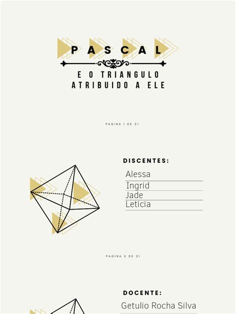 Pascal E O Triangulo Atribuído A Ele Pdf Matemática Science