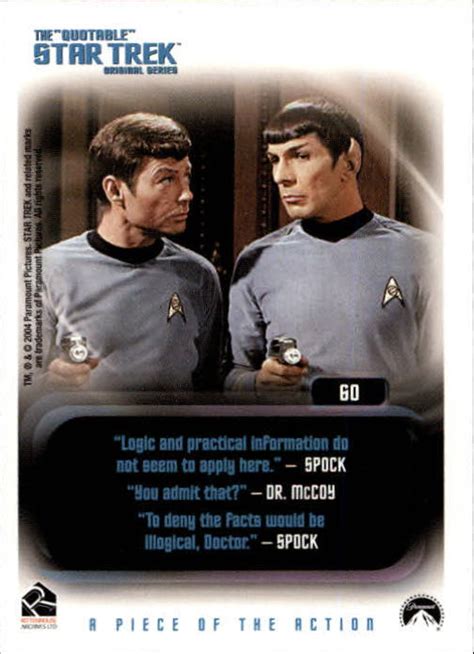 2004 Rittenhouse Quotable Star Trek Original Series 60 Spock A5653