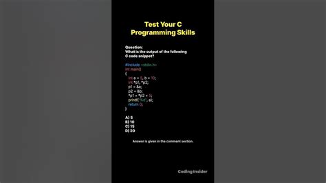 Test Your C Programming Knowledge 👨‍💻 Viral Coding Youtubeshorts