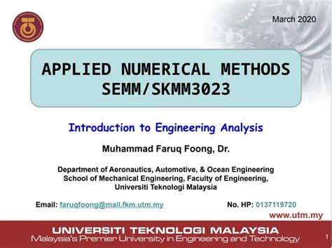 Lecture 1 Introduction To Engineering Analysis Pptx