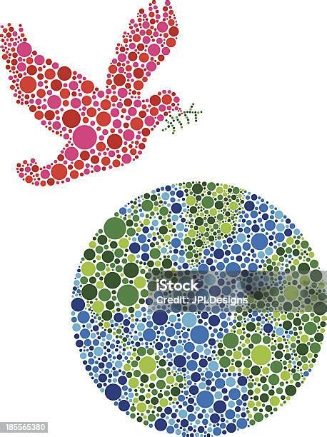 Peace On 지구별 집비둘기 점 벡터 일러스트레이션 크리스마스에 대한 스톡 벡터 아트 및 기타 이미지 크리스마스 평화의