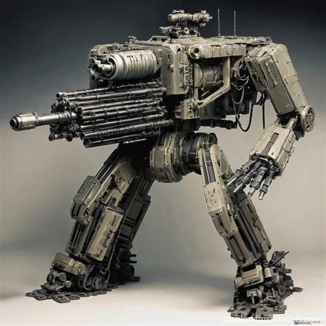 Heavy Mech With Triple Barreled Machine Gun Stable Diffusion Online