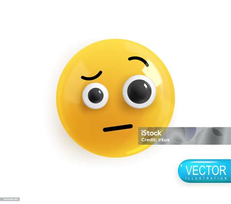 Icône 3d Réaliste Visage Emoji Rendu Demoji Couleur Jaune Brillant Dans