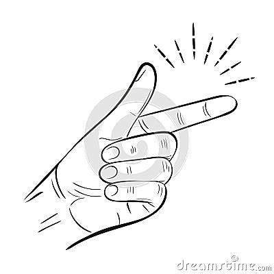 Hand Snap Fingers Flick Outline Icon Snapping Gesture Clicking Sound