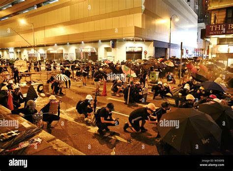 Hong Kong China July 28th 2019 Violent Clashes Break Out Between