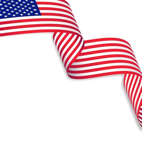 Cinta De Bandera Americana Aislada Sobre Fondo Blanco Vector Premium