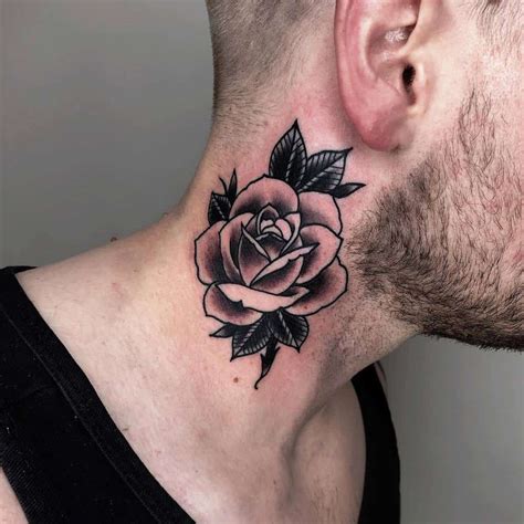 Share More Than 68 Rose Tattoos On The Neck In Cdgdbentre