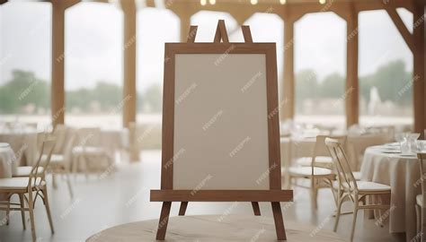 Premium Photo Stand Mock Up Menu Frame Tent Card Blurred Background