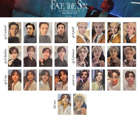 SEVENTEEN JOSHUA Face The Sun Official Photo Card Control Shadow Ray