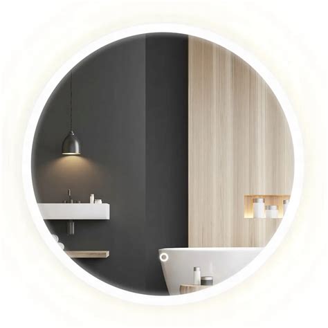 LUSTRO ŁAZIENKOWE PODŚWIETLANE LED OKRĄGŁE 70cm FFJ70 Cena Opinie Lustra 14712925258