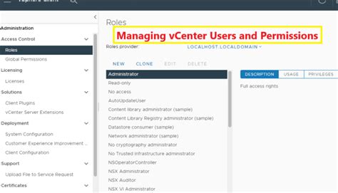 Managing Vcenter Users And Permissions Vmorecloud Virtualization