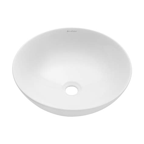 Swiss Madison Chaux Ceramic Vessel Round Modern Glossy White Bathroom